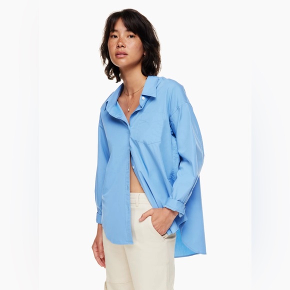 Aritzia | Tops | Aritzia Wilfred Free Relaxed Shirt In Azurine Blue ...